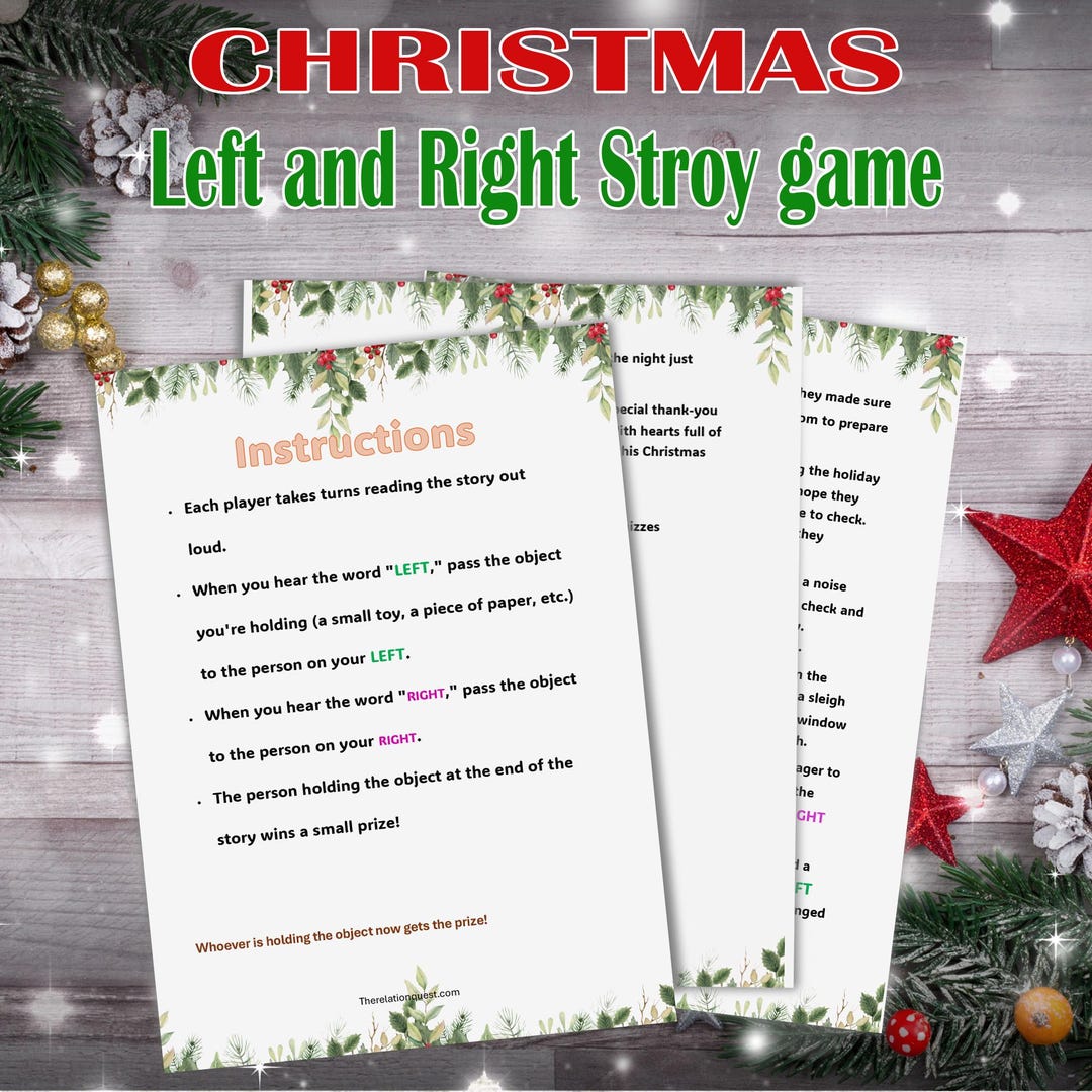 Christmas Story Left Right Game -winter Holiday Fun and Engaging Group ...