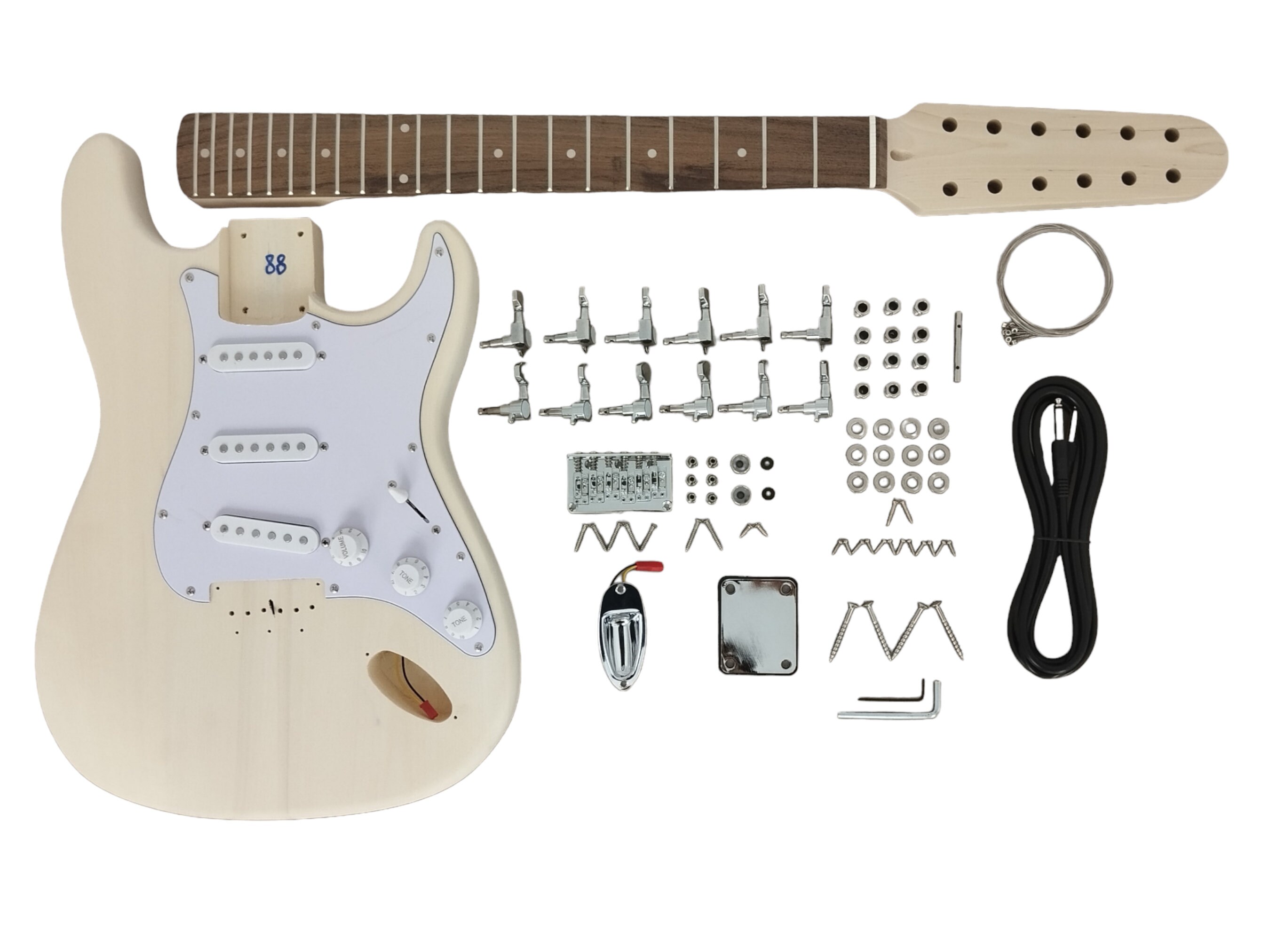 Solid Basswood 12-string Electric Guitar DIY Kit,no-soldering,sss ...