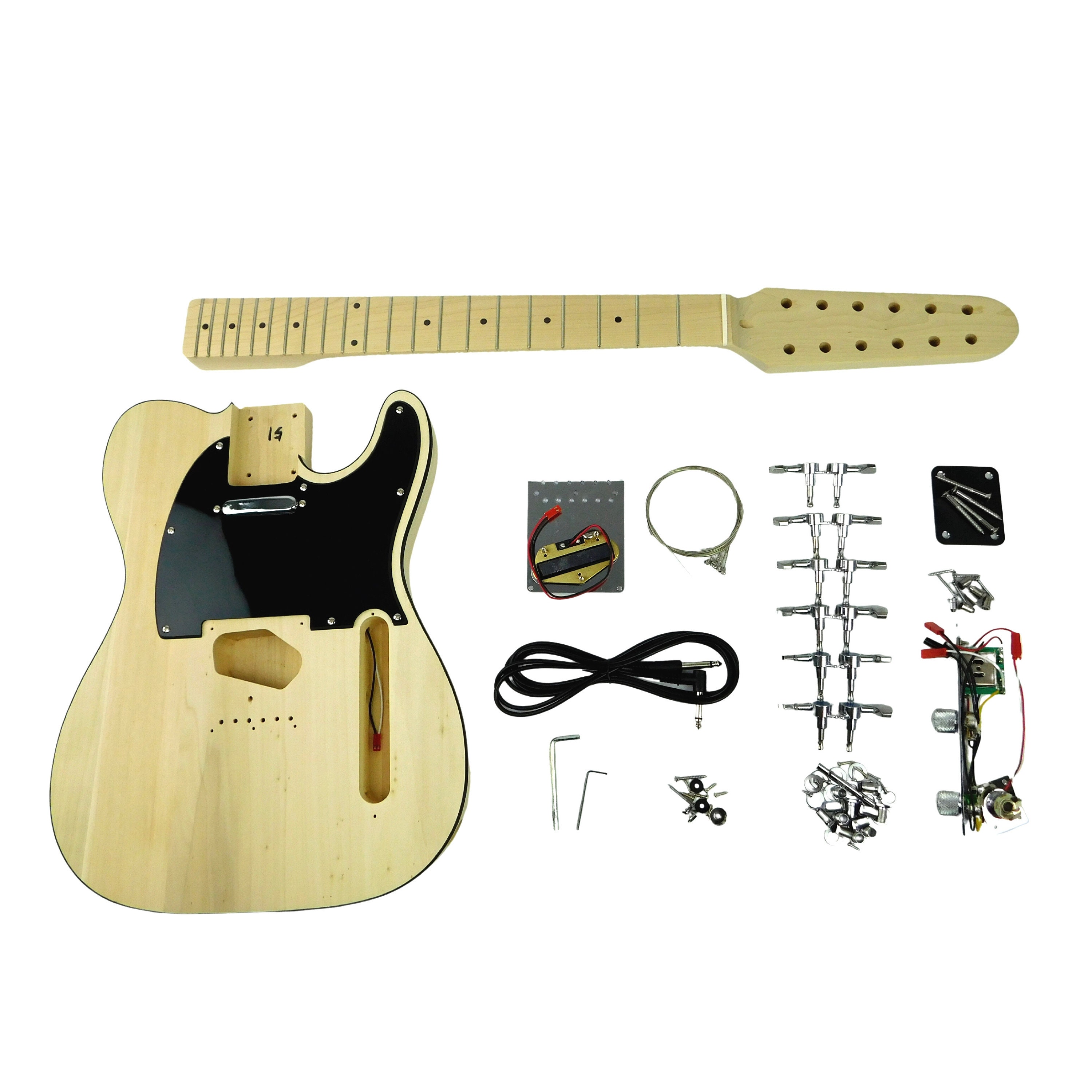 12 String Electric Guitar DIY Kit, No-soldering, S-S. Solid Basswood ...