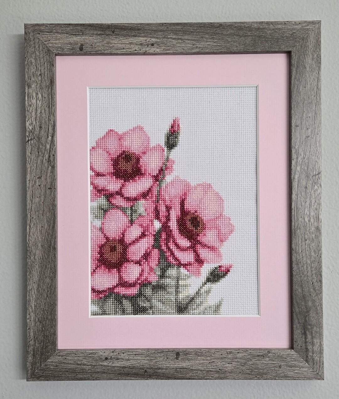Pink Flowers 5x7 Cross Stitch Pattern - Etsy
