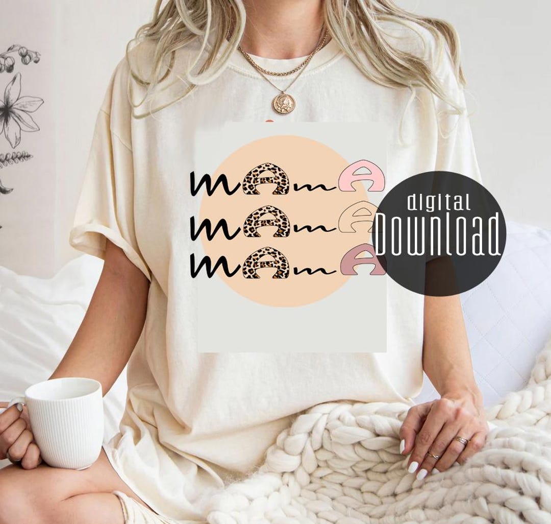 Mama Motif, Font With Leoprint Form PNG Mama Mummy T Shirt Print Cup ...