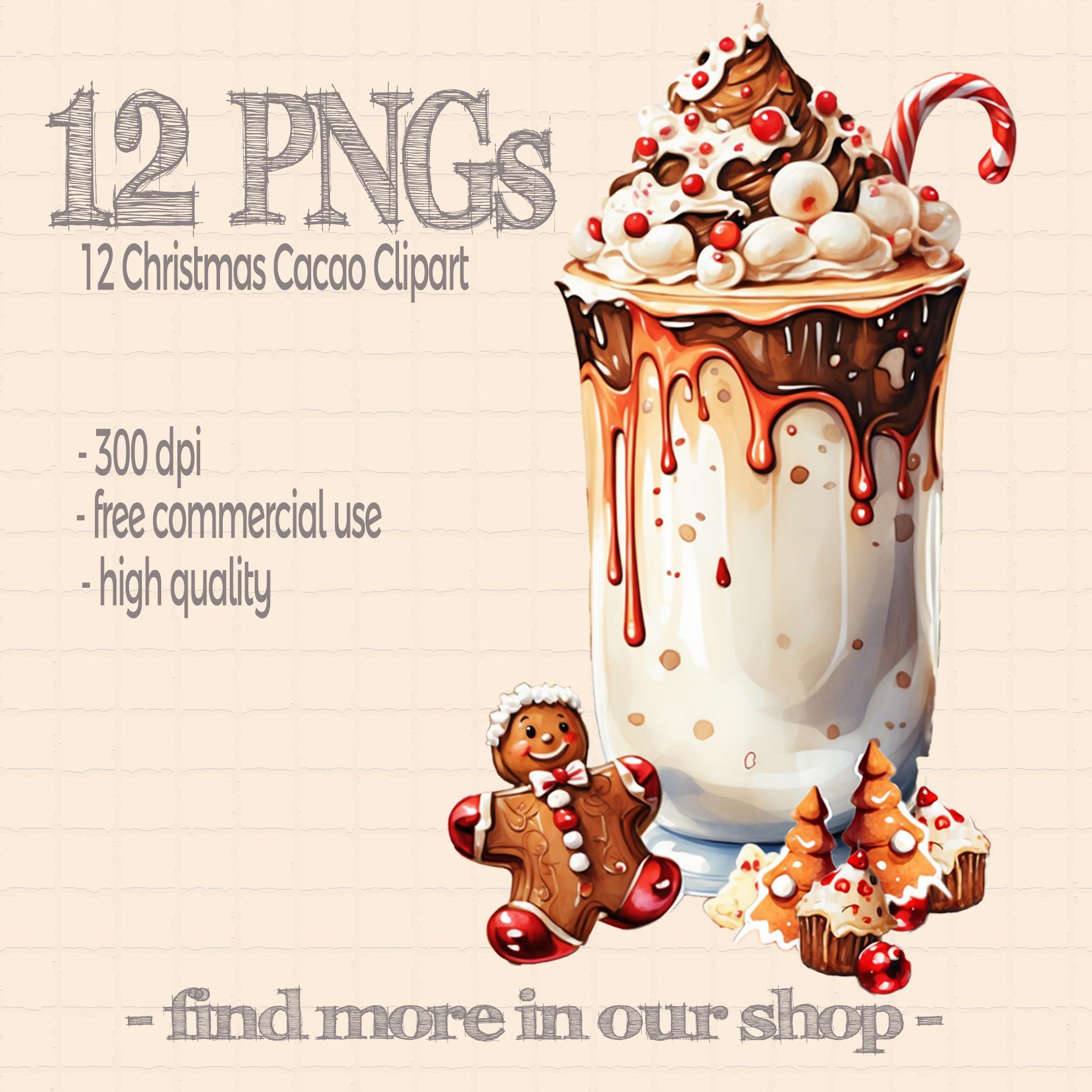 Watercolor Illustrations, 12 Digital Clipart Christmas Coffee Cocoa ...