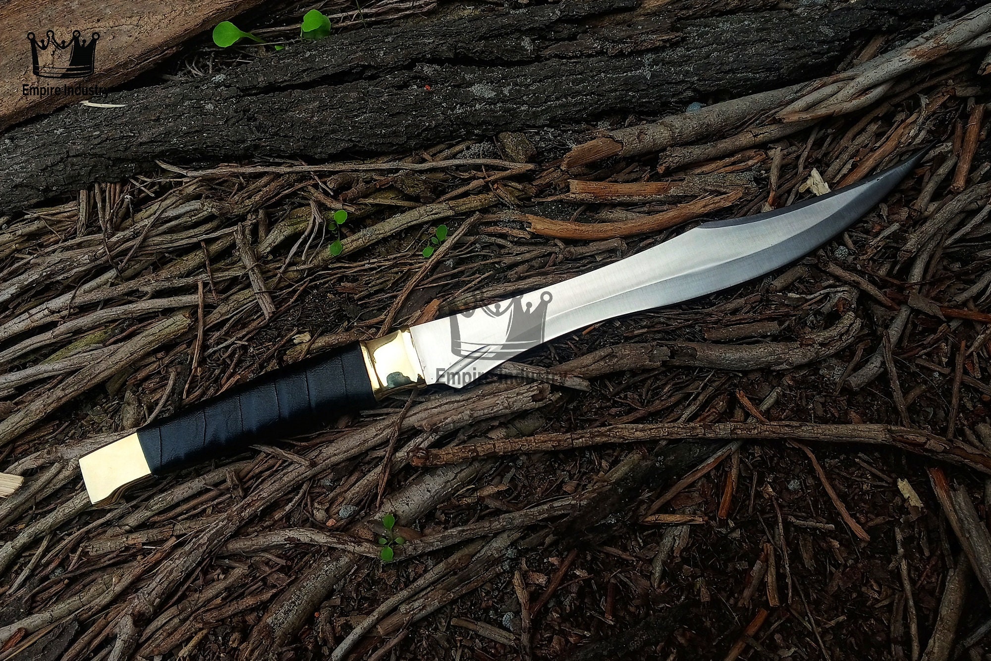RK61 Customized Handmade Carbon Steel Long Knife With Leather Sheath ...