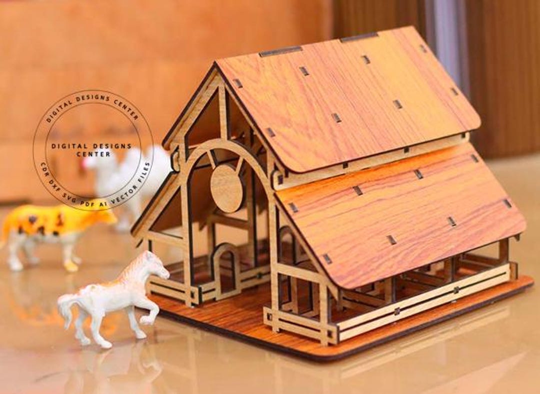 C Farm House Model Kit CDR DXF SVG Pdf Ai Vector Files - Etsy