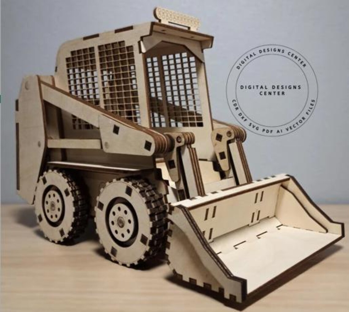 Laser Cut Excavator Toy Model CDR DXF SVG Pdf Ai Vector Files - Etsy