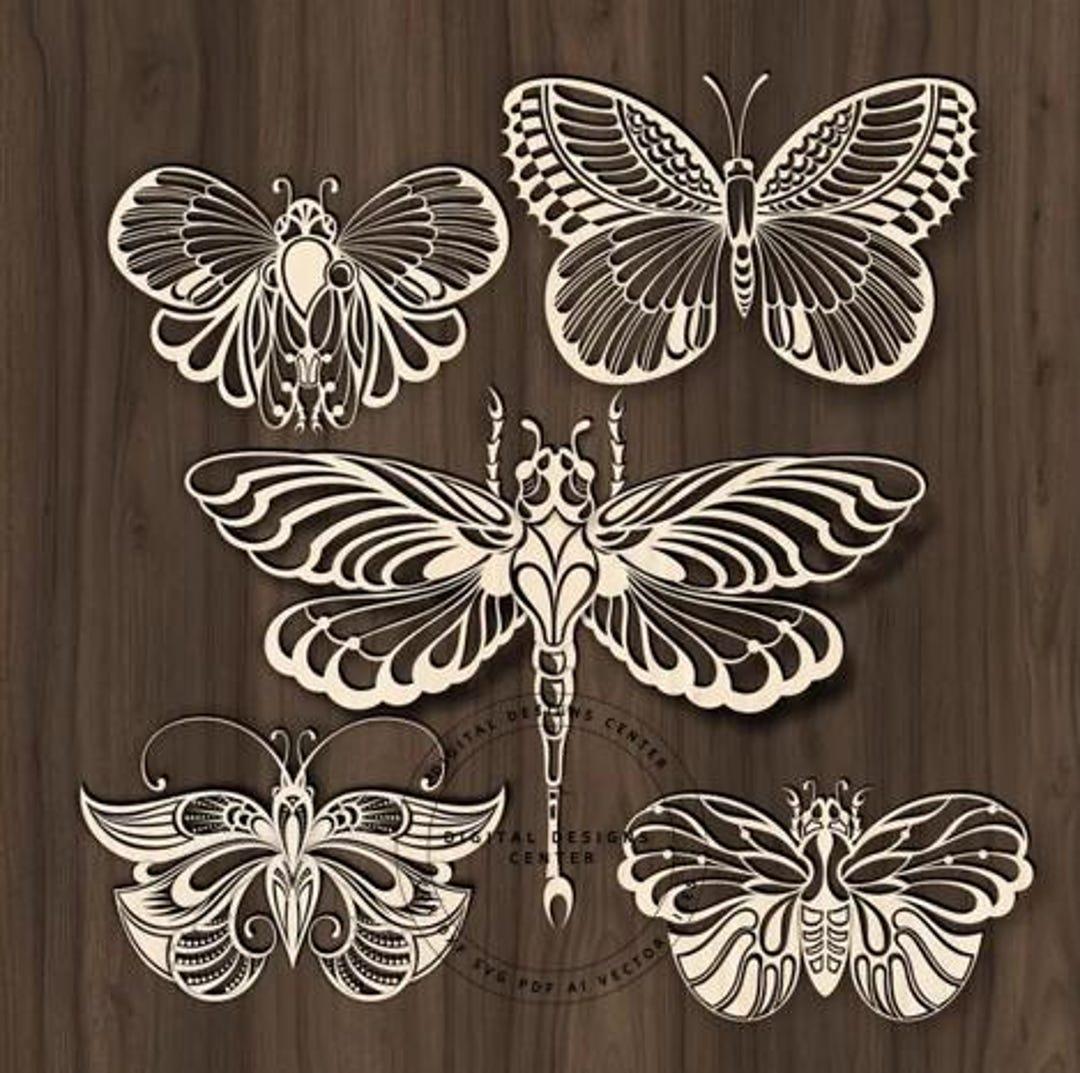 Laser Cut Butterfly Collection CDR DXF SVG Pdf Ai Vector Files - Etsy