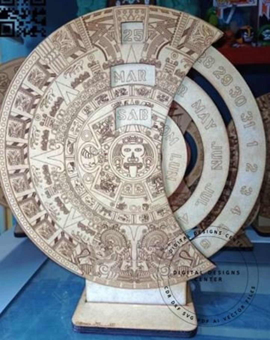 Laser Cut Desk Calendar Aztec CDR DXF SVG Pdf Ai Vector Files - Etsy