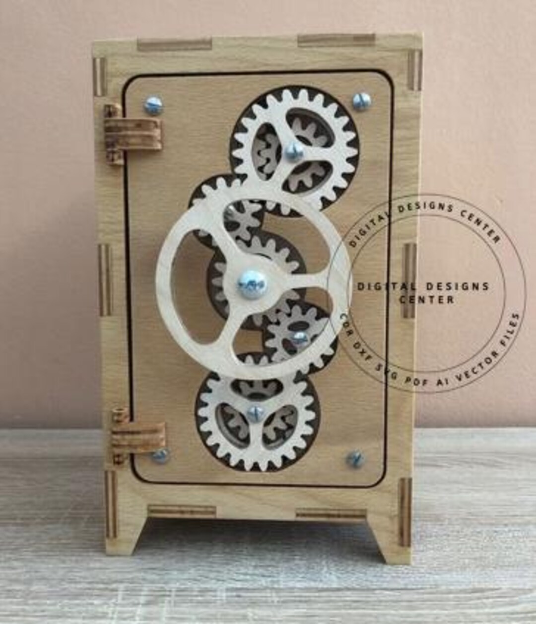 Laser Cut Box With Gears Wooden Case CDR DXF SVG Pdf Ai Vector Files - Etsy