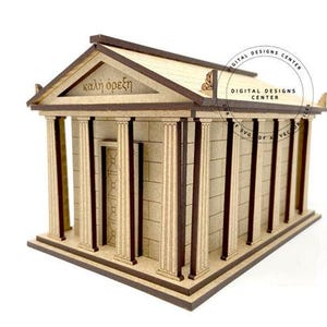 Laser Cut Greek Temple Recipe CDR DXF SVG Pdf Ai Vector Files - Etsy