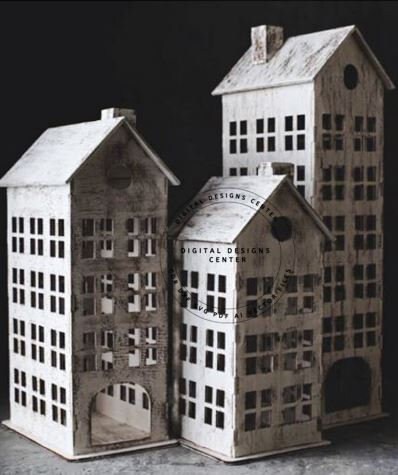 Model House Building DIY Kit Laser Cut Files CDR DXF Svg Pdf Ai Vector ...
