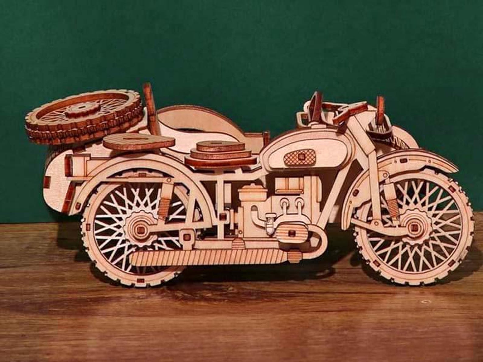 Laser Cut Motorcycle Sidecar Mechanical Model Kit CDR DXF SVG Pdf Ai ...