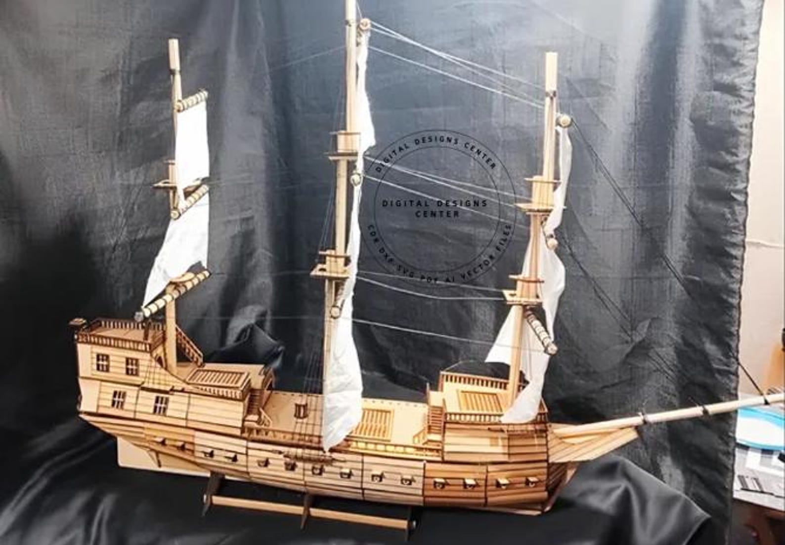 Laser Cut Ship Model Wooden Ship CDR DXF SVG Pdf Ai Vector Files - Etsy ...