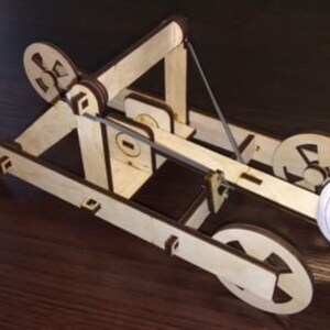 Laser Cut Wooden 3D Puzzle Catapult Toy CDR DXF SVG Pdf Ai Vector Files ...