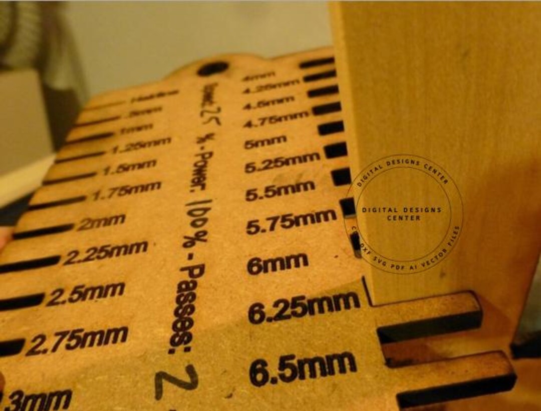 Laser Cut Friction Fitting Gauge SVG File - Etsy