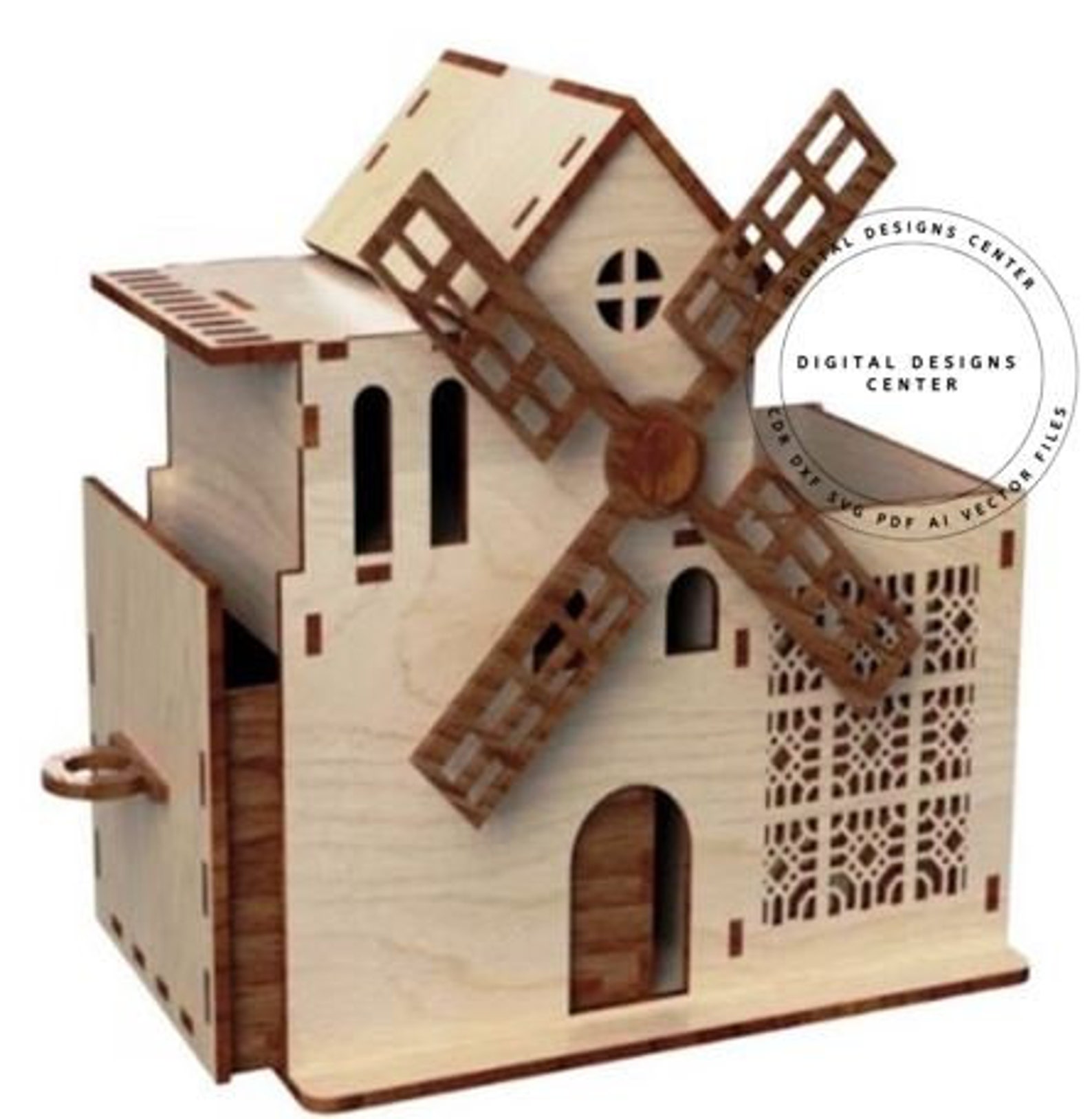 Laser Cut Tea Windmill House CDR DXF SVG Pdf Ai Vector Files - Etsy