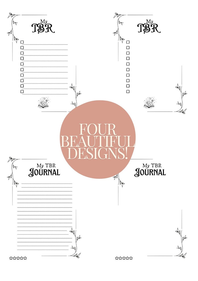 Digital and Printable TBR List A4 Size Free Matching Journal Pages ...