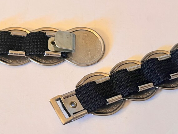 vintage 1960s QUEEN ELIZABETH Regina Silver Coin Belt… - Gem