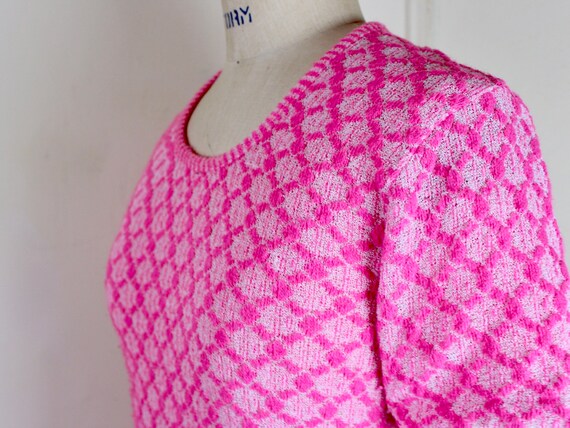 1970s vintage MOD tight, fitted Hot Pink double-knit … - Gem