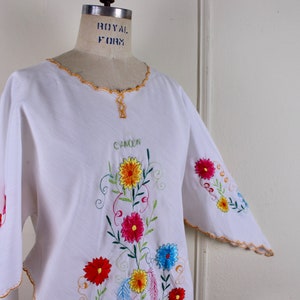 Flowers + Embroidery + Cancun, Vintage White Embroidered Mexican Summer ...