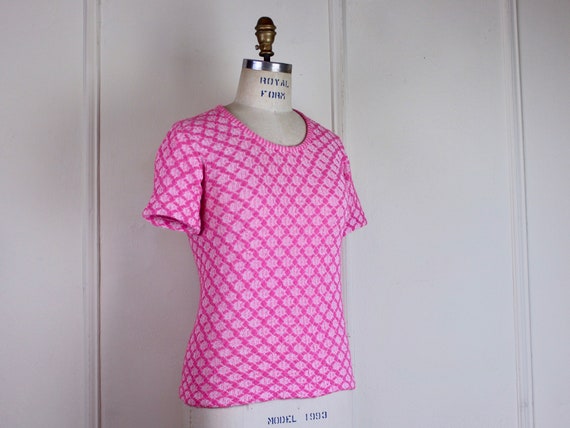 1970s vintage MOD tight, fitted Hot Pink double-knit … - Gem