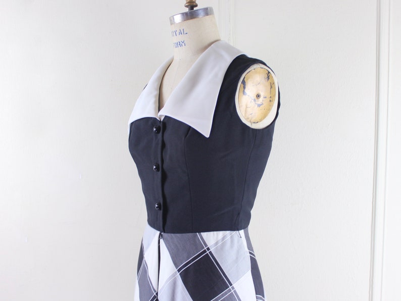 MOD Collar Argyle Oh My Vintage 60s Black White Grey - Etsy