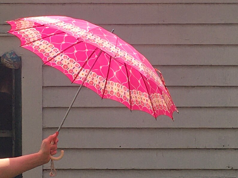 Pink Lattice Vintage 50s Hot Pink Black Grey White - Etsy