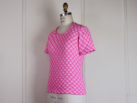1970s vintage MOD tight, fitted Hot Pink double-knit … - Gem