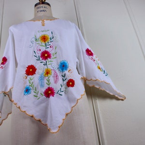 Flowers + Embroidery + Cancun, Vintage White Embroidered Mexican Summer ...