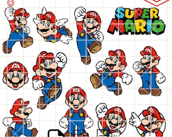 Super Mario Birthday Family SVG Bundle Digital File, Super Mario Svg ...