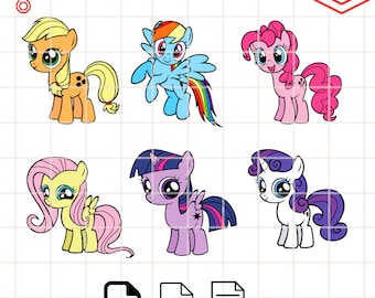 Little Pony Bundle Svg, Cutie Pony Unicorn Svg, Cute Unicorns Svg ...