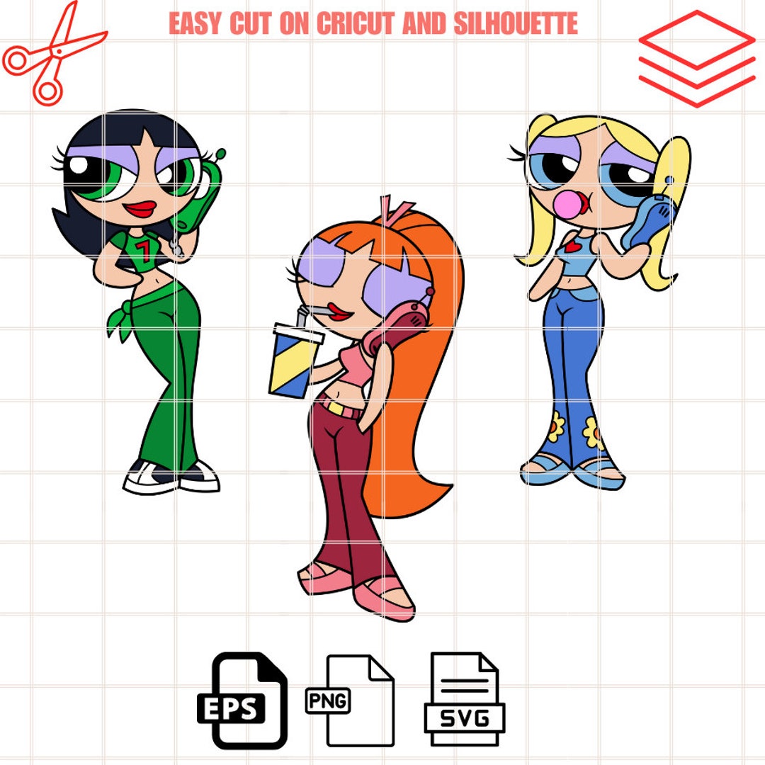 Powerpuff Girls SVG Bundle: Blossom, Buttercup, Bubbles Cut Files ...