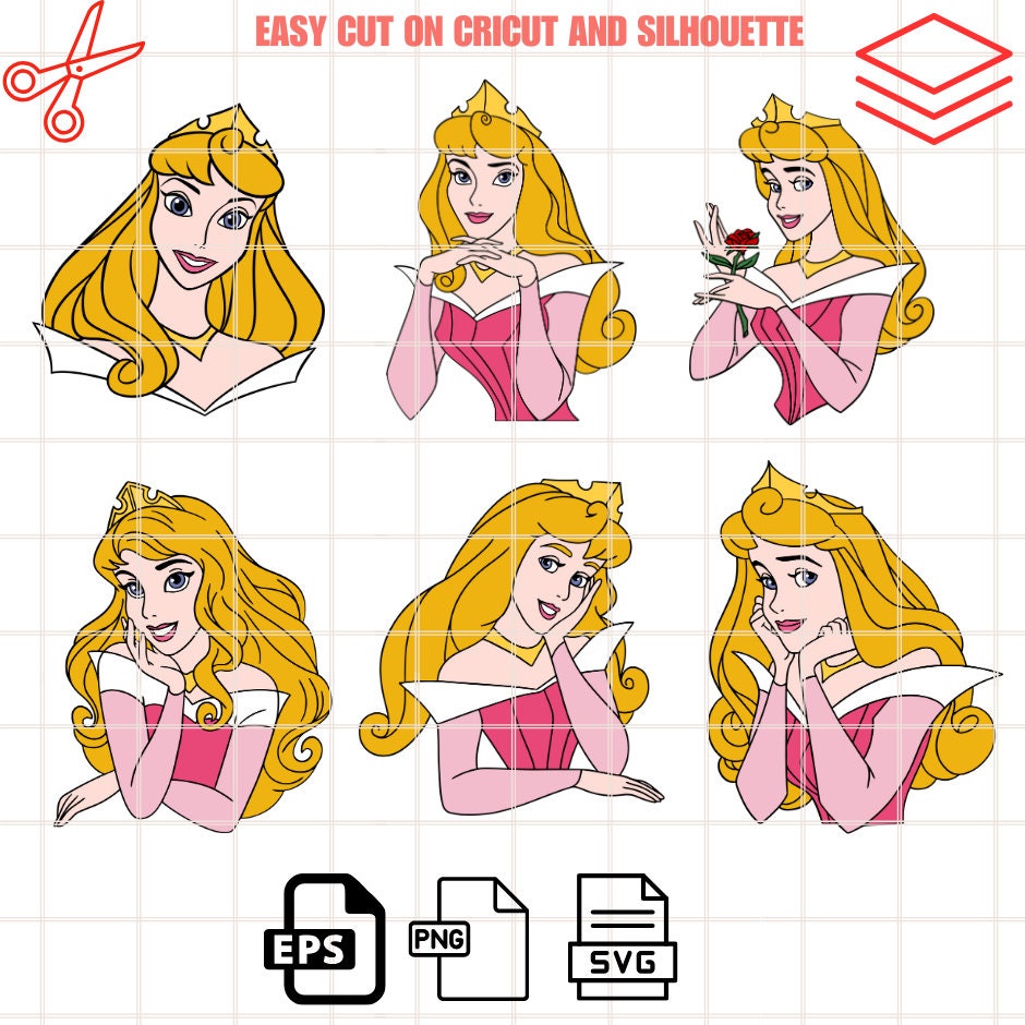 Aurora SVG Bundle, Sleeping Beauty Svg, Princess Svg, Kawaii Svg ...