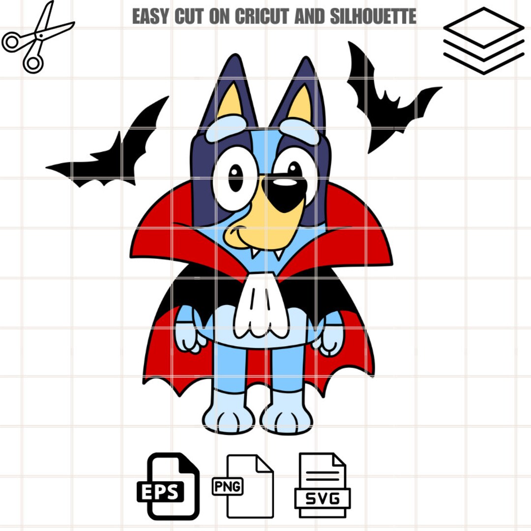Halloween Bluey Svg, Drácula Svg, Halloween Svg, Bluey y Bingo Svg ...