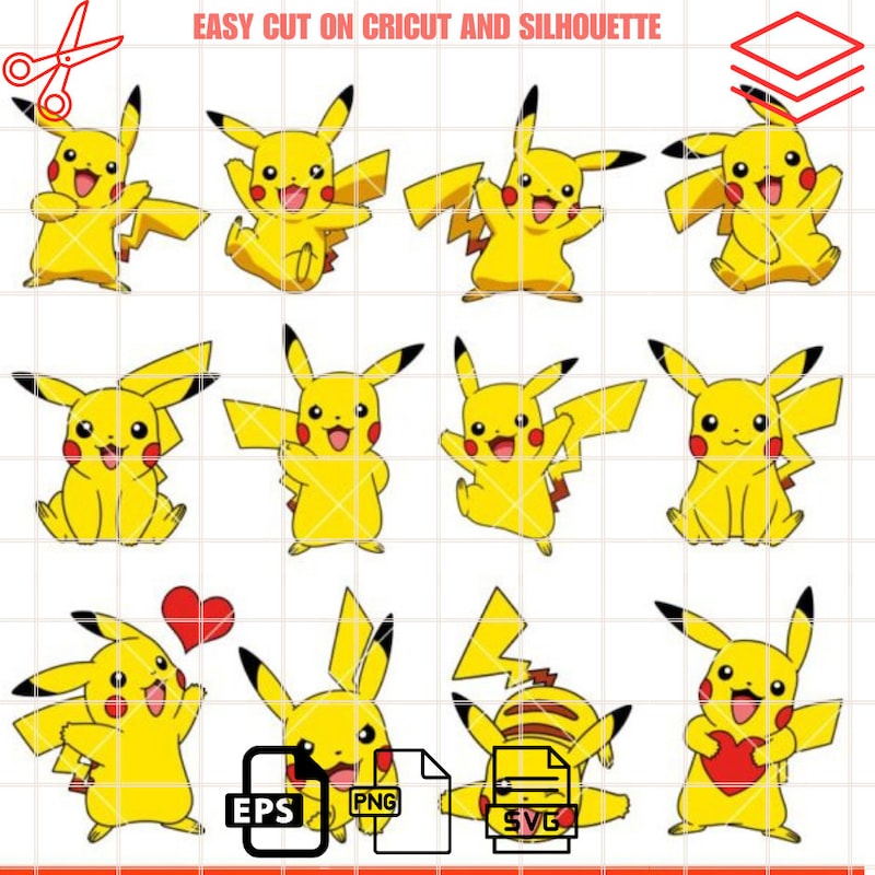 Pikachu Outline - Etsy