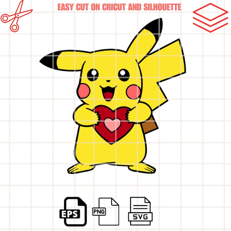 Pikachu Heart - Etsy