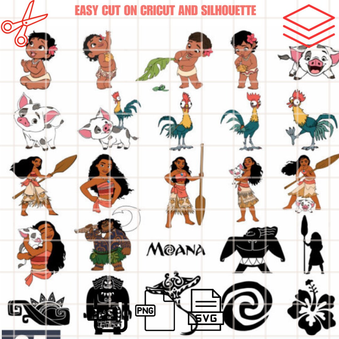 Moana SVG Bundle: Cricut & Silhouette Cut Files (digital Download) - Etsy