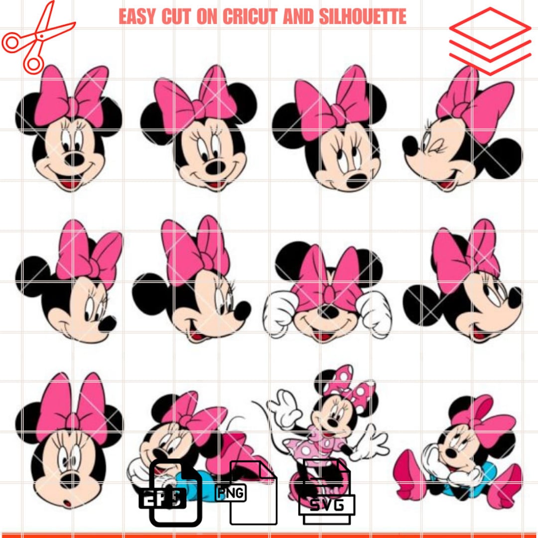 Minnie Mouse SVG Bundle: Cricut & Silhouette Cut Files (digital ...