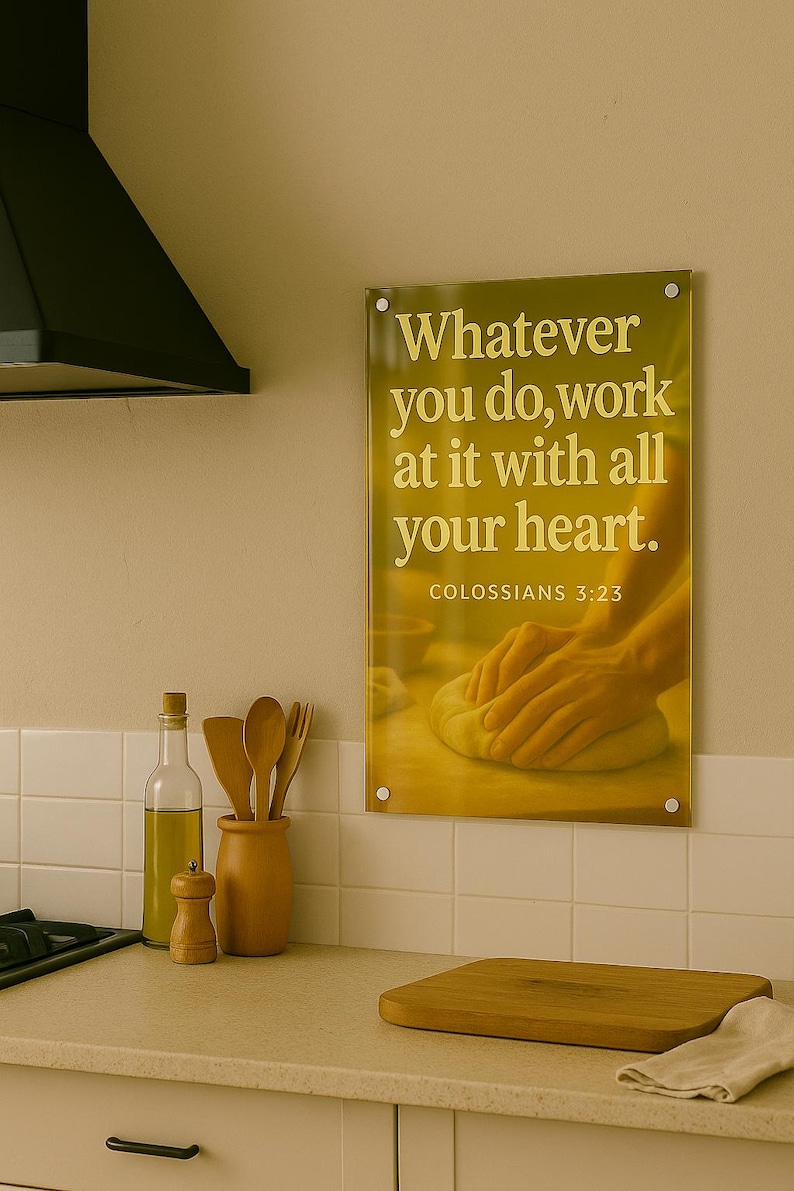 Christian Kitchen Wall Art, Bible Verse Acrylic Sign, Colossians 3:23 ...