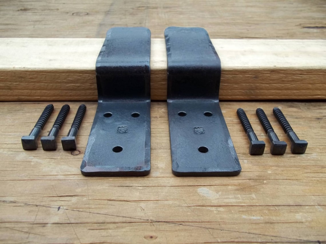 Drop Bar Door Brackets Security Blacksmith Forged Iron - Etsy