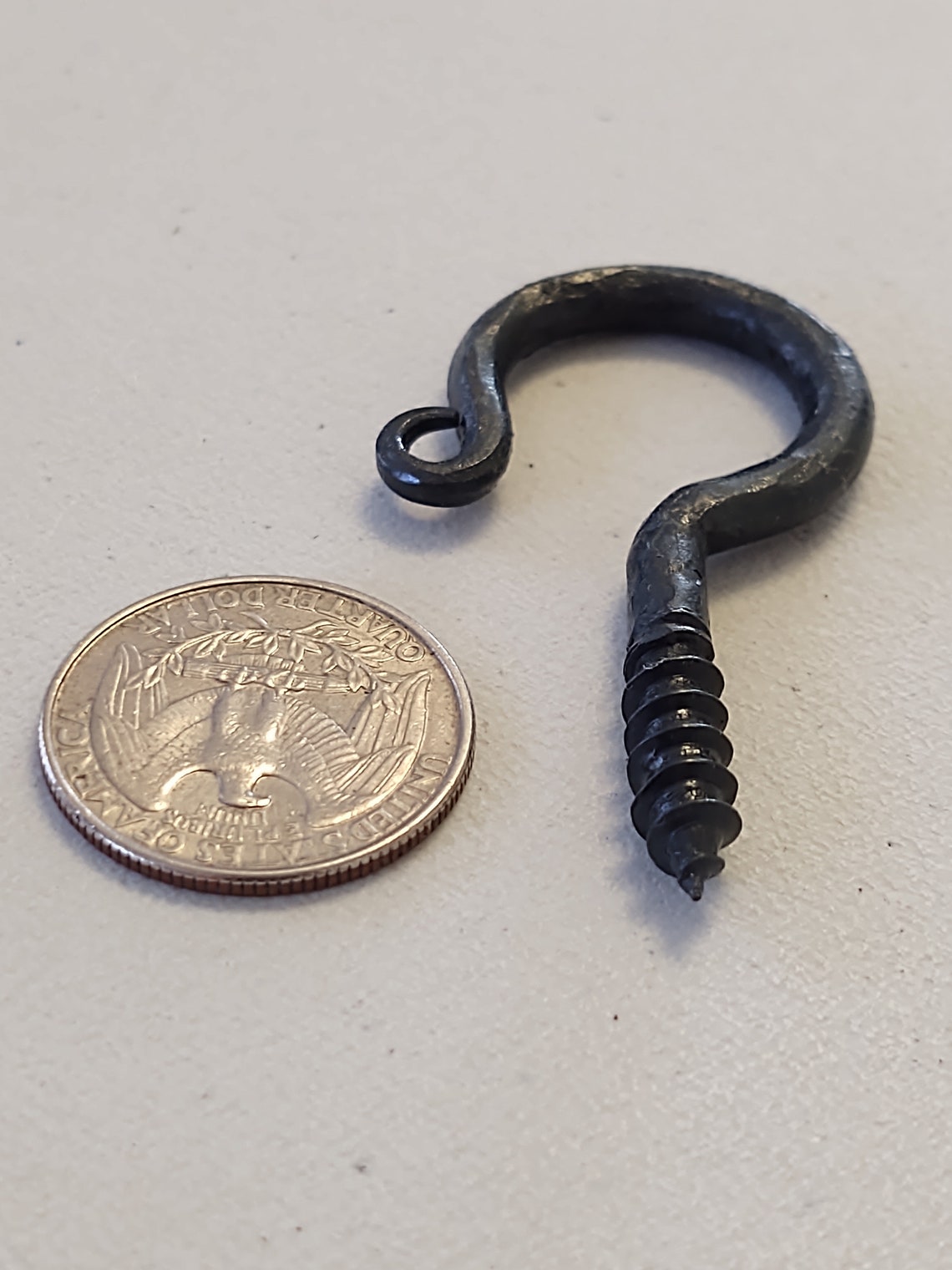 Small Screw Hook Rat Tail Blacksmith Forged Wrought Iron USA - Etsy
