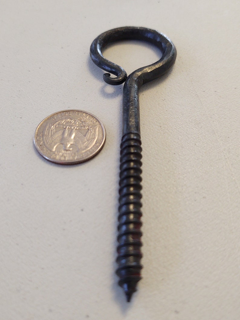 Large Screw Eye Rat Tail Blacksmith Forged Wrought Iron Made - Etsy