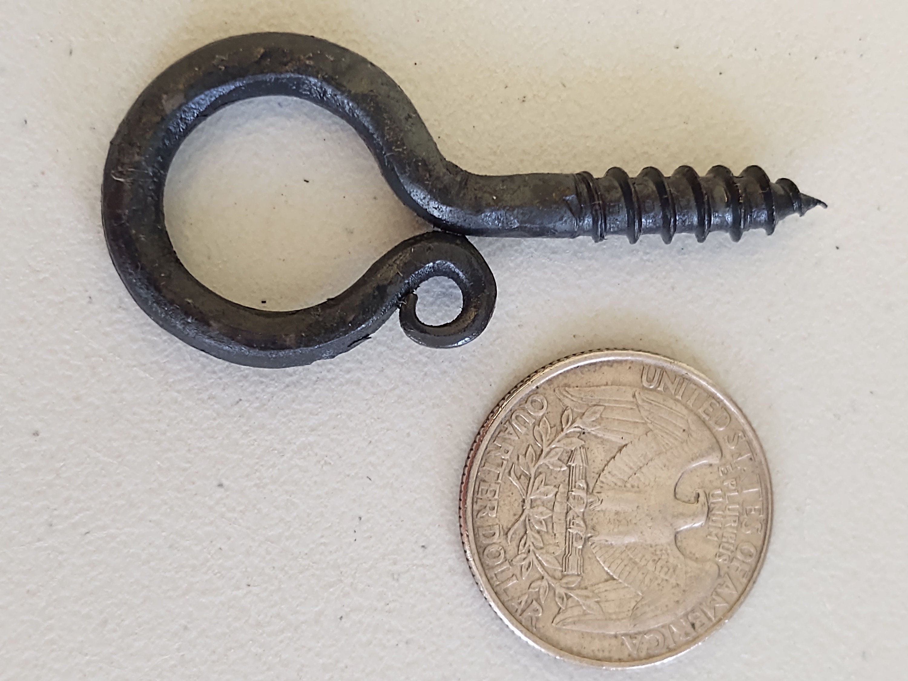 Small Screw Eye Rat Tail Blacksmith Forged Wrought Iron USA - Etsy