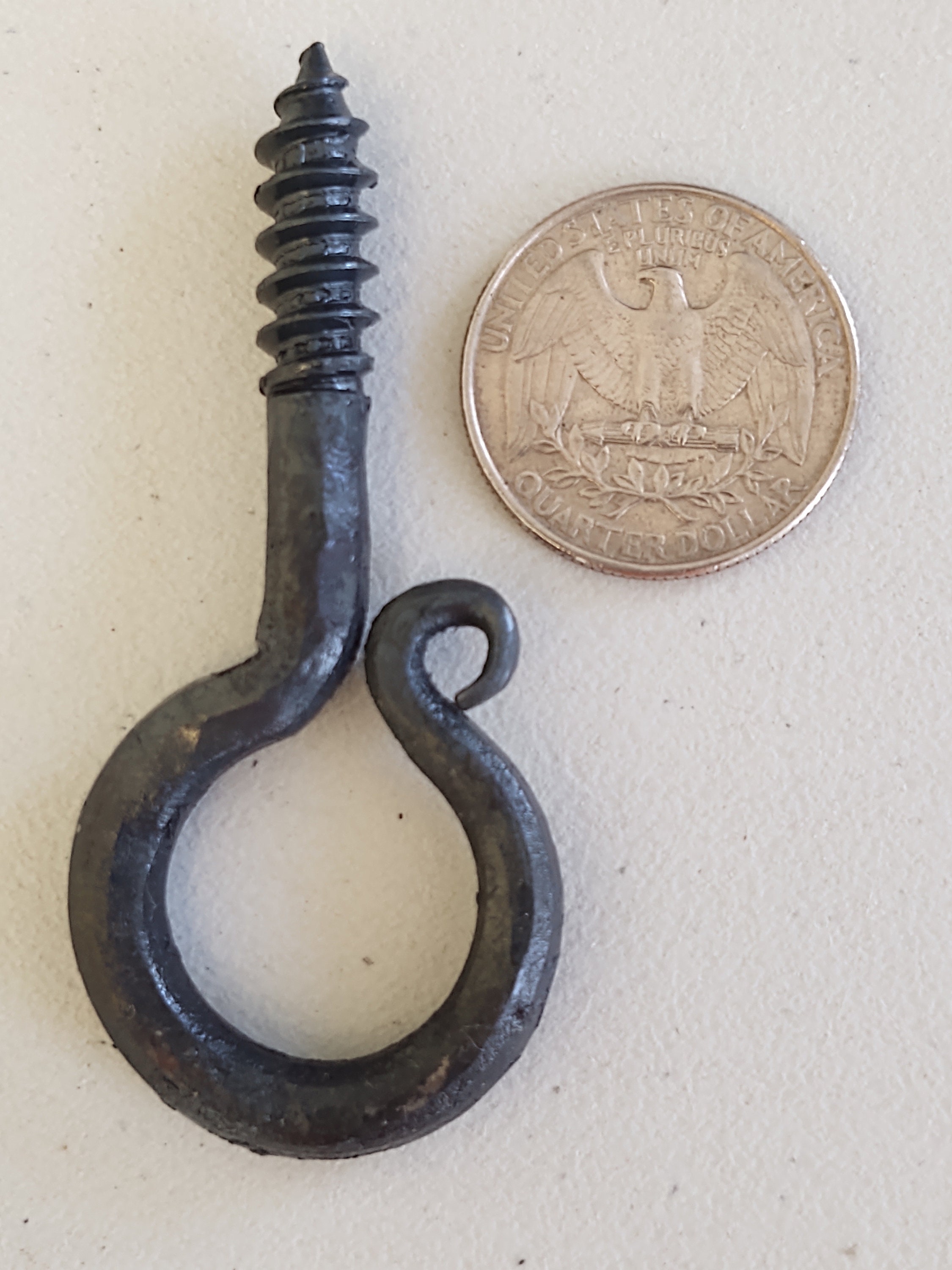 Medium Screw Eye Rat Tail Blacksmith Forged Wrought Iron USA - Etsy