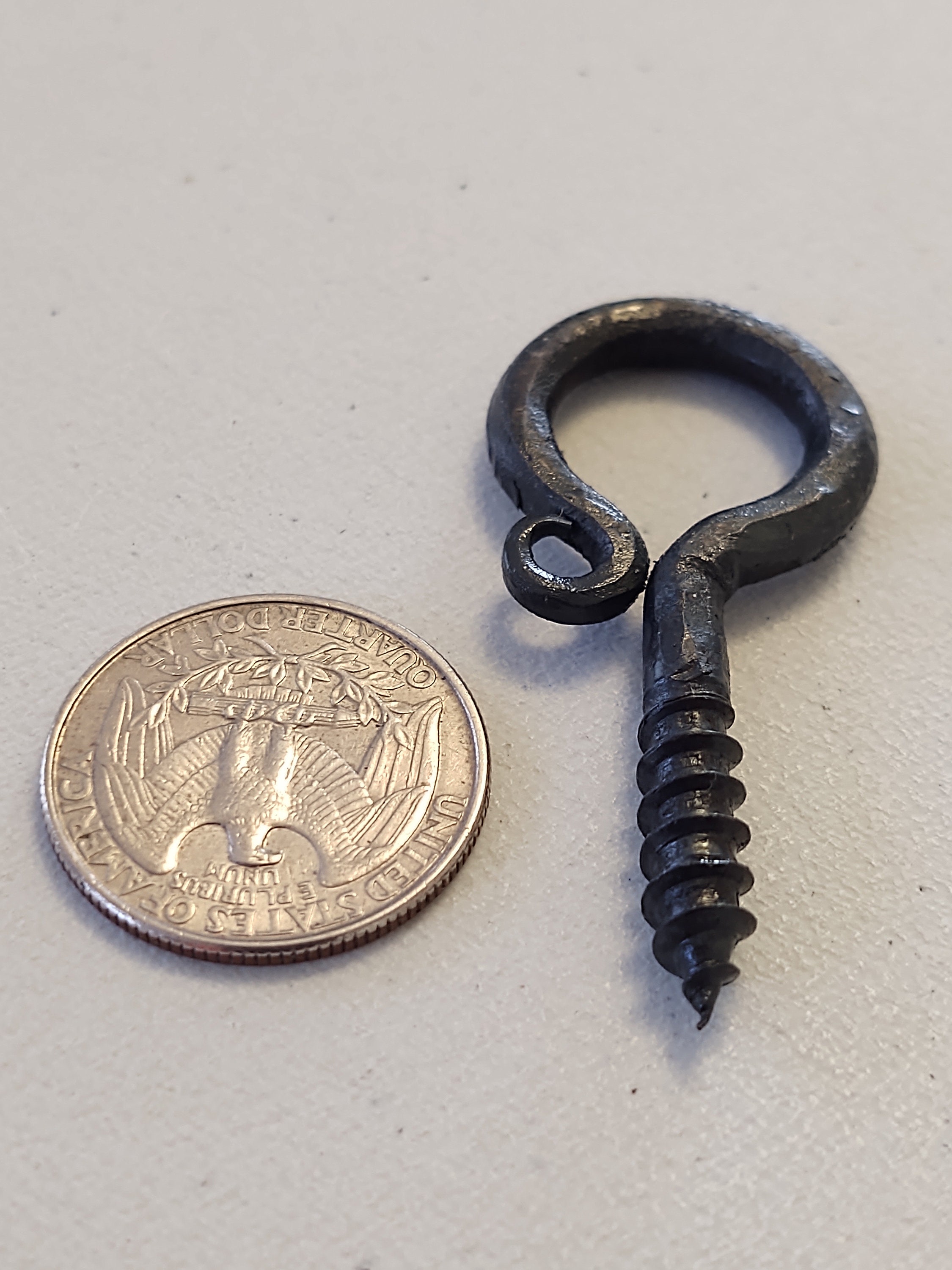 Small Screw Eye Rat Tail Blacksmith Forged Wrought Iron USA - Etsy