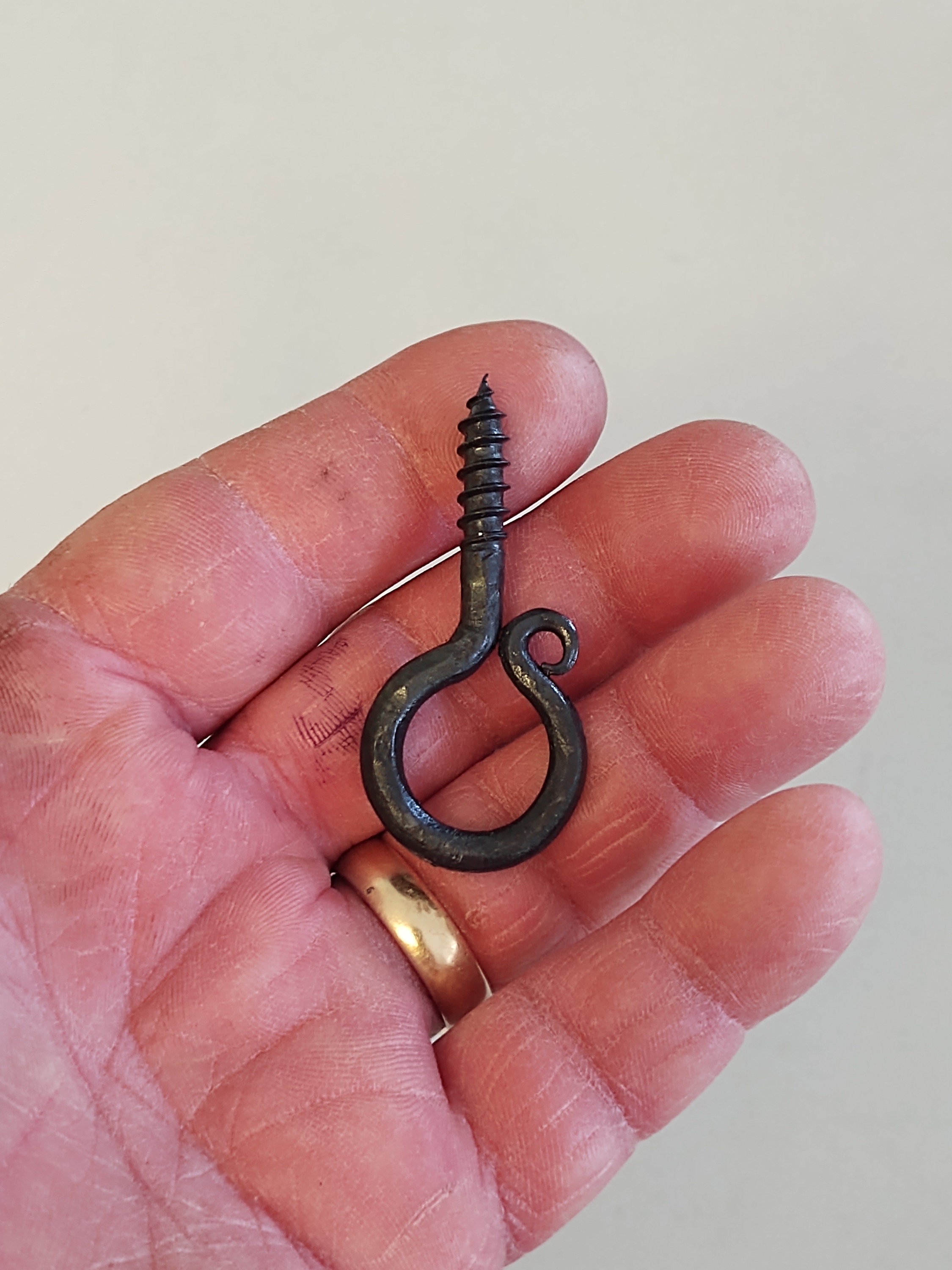 Small Screw Eye Rat Tail Blacksmith Forged Wrought Iron USA - Etsy
