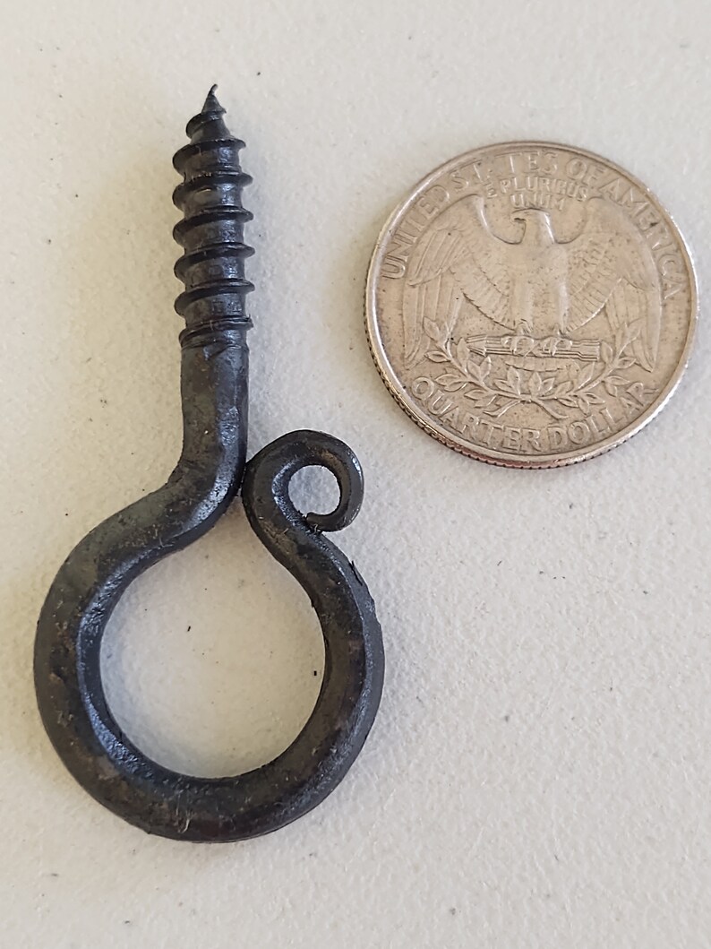 Small Screw Eye Rat Tail Blacksmith Forged Wrought Iron USA - Etsy