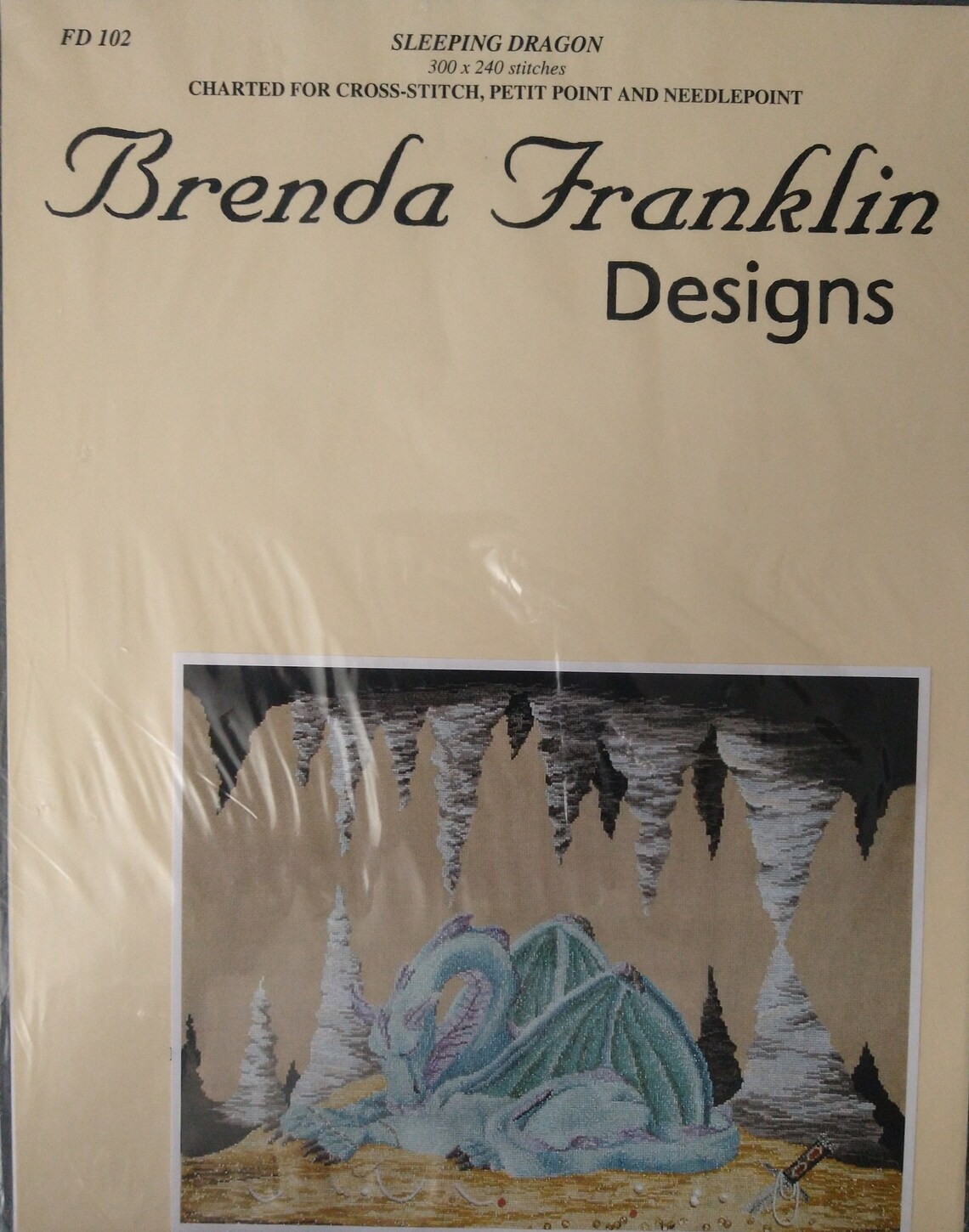 Brenda Franklin Designs-sleeping Dragon Cave Fantasy Cross Stitch ...
