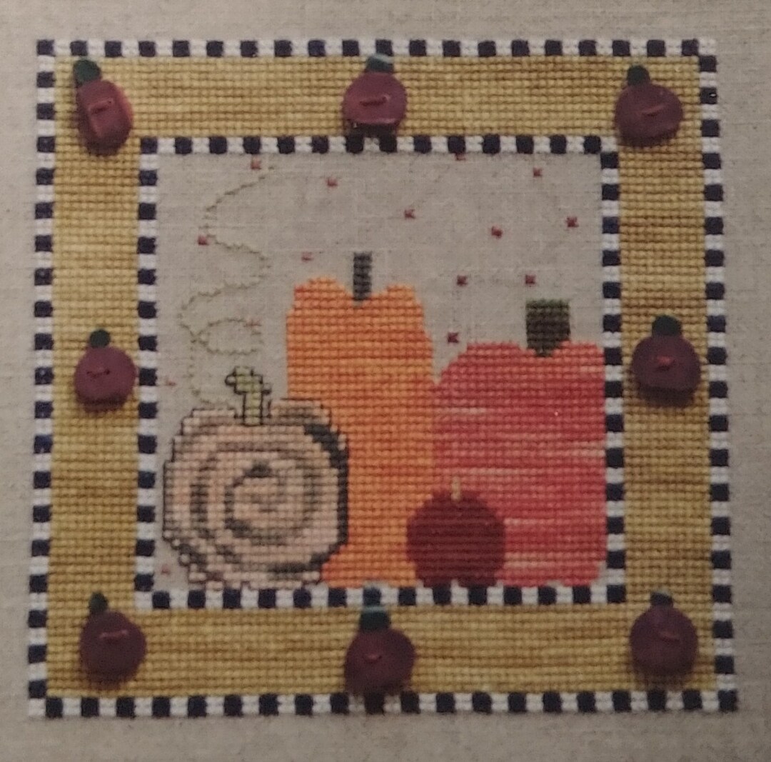 Sisters and Best Friends- Button Borders Pumpkins Counted Cross Stitch ...