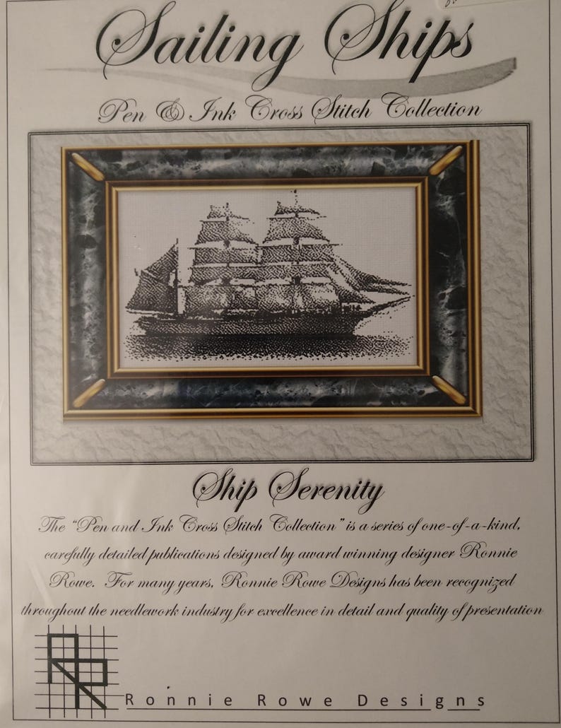 Ronnie Rowe Designs-sailing Ships-pen and Ink Cross Stitch Collection ...