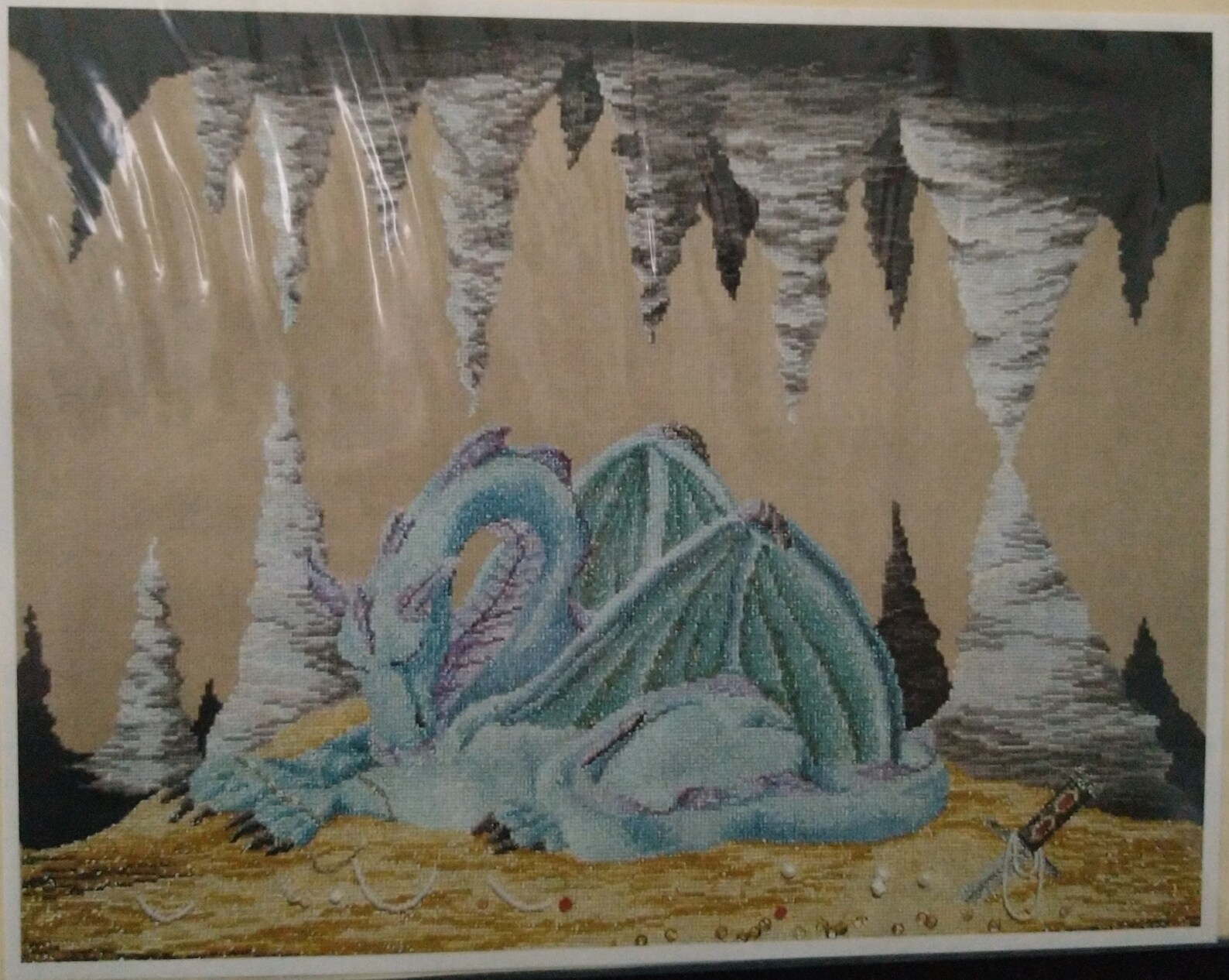 Brenda Franklin Designs-sleeping Dragon Cave Fantasy Cross Stitch ...